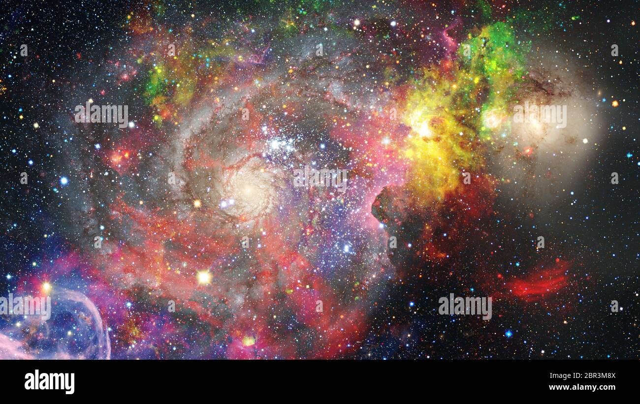 Colorful nebulas, galaxies and stars in deep space. Elements of this ...