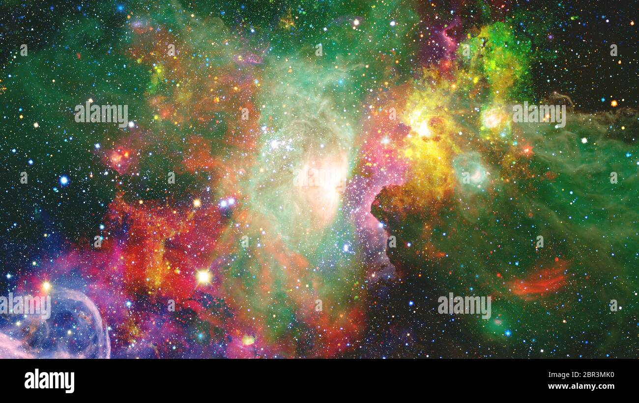 Colorful nebulas, galaxies and stars in deep space. Elements of this ...