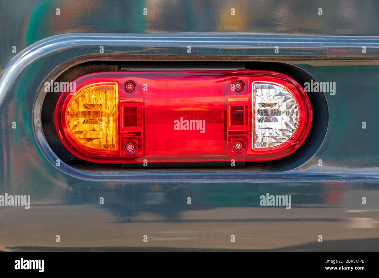 Rear Signal Stop Lights at Construction Machine Stock Photo - Alamy