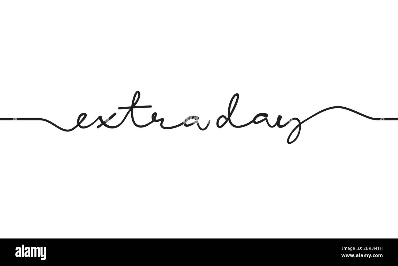 text extra day. script handwritting on white background Stock Vector ...