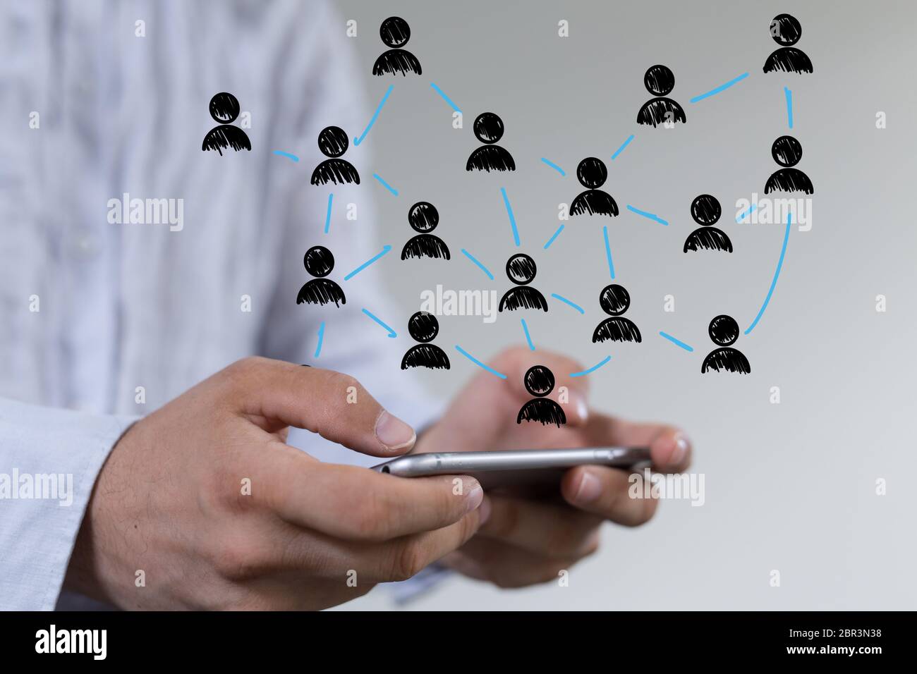 team network interface in hand digital Stock Photo - Alamy