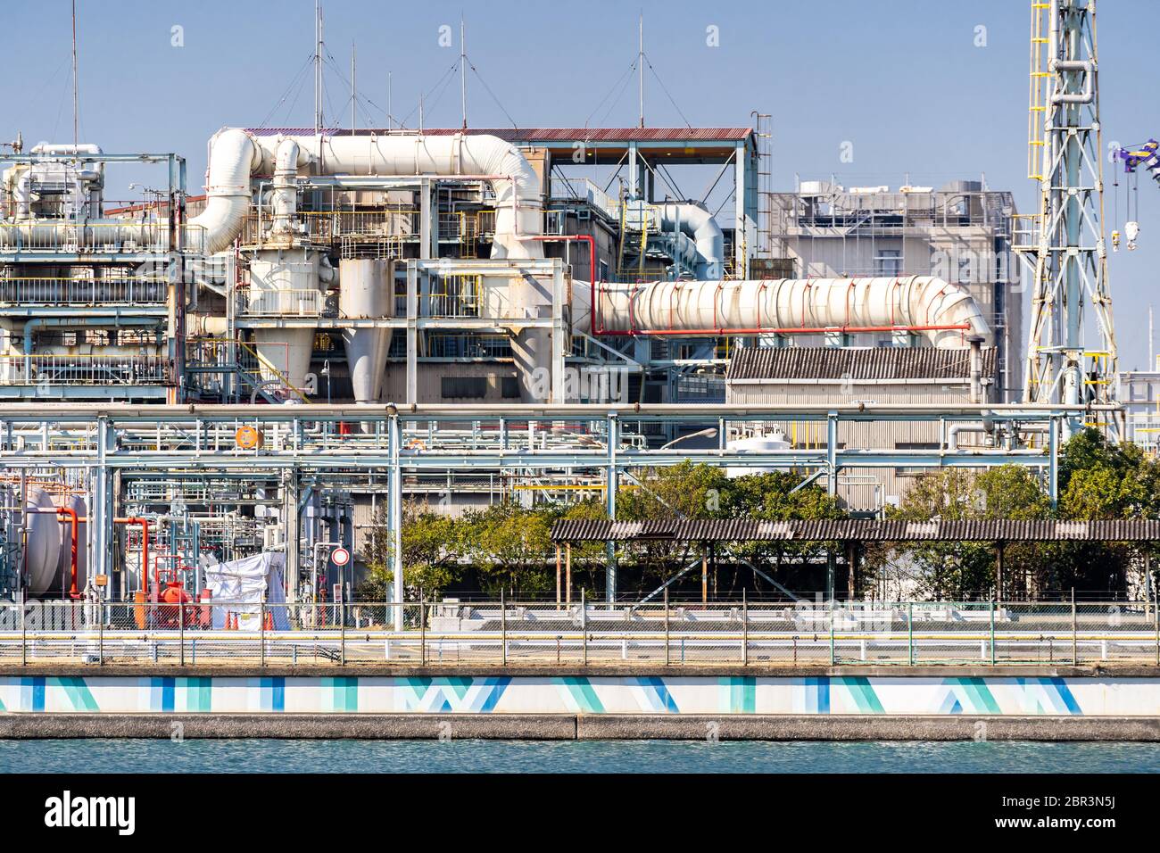 Chemical Factory plant with gas storage and structure of pipeline with ...