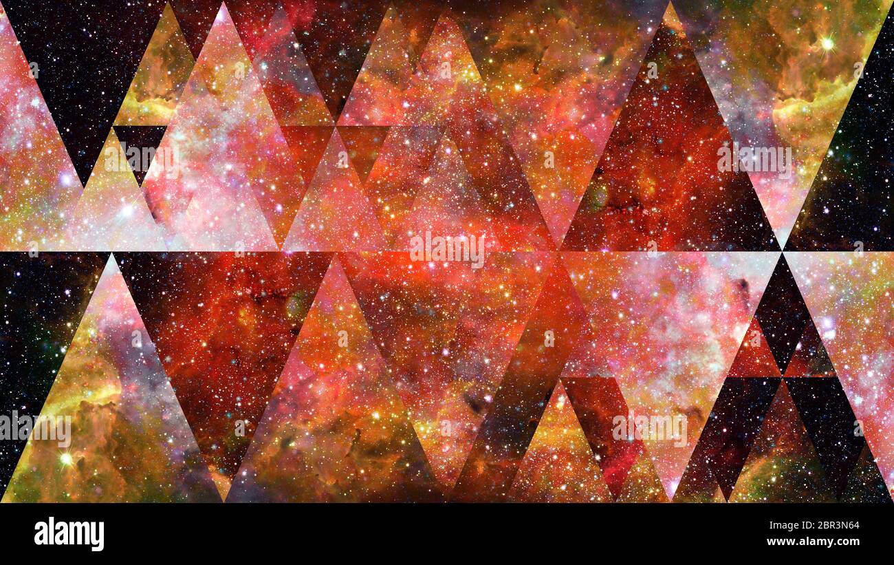 Universe, nebula, galaxy and the sacred geometry collage. Abstract ...