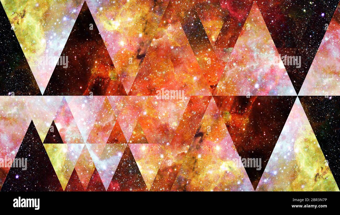 Universe, nebula, galaxy and the sacred geometry collage. Abstract ...