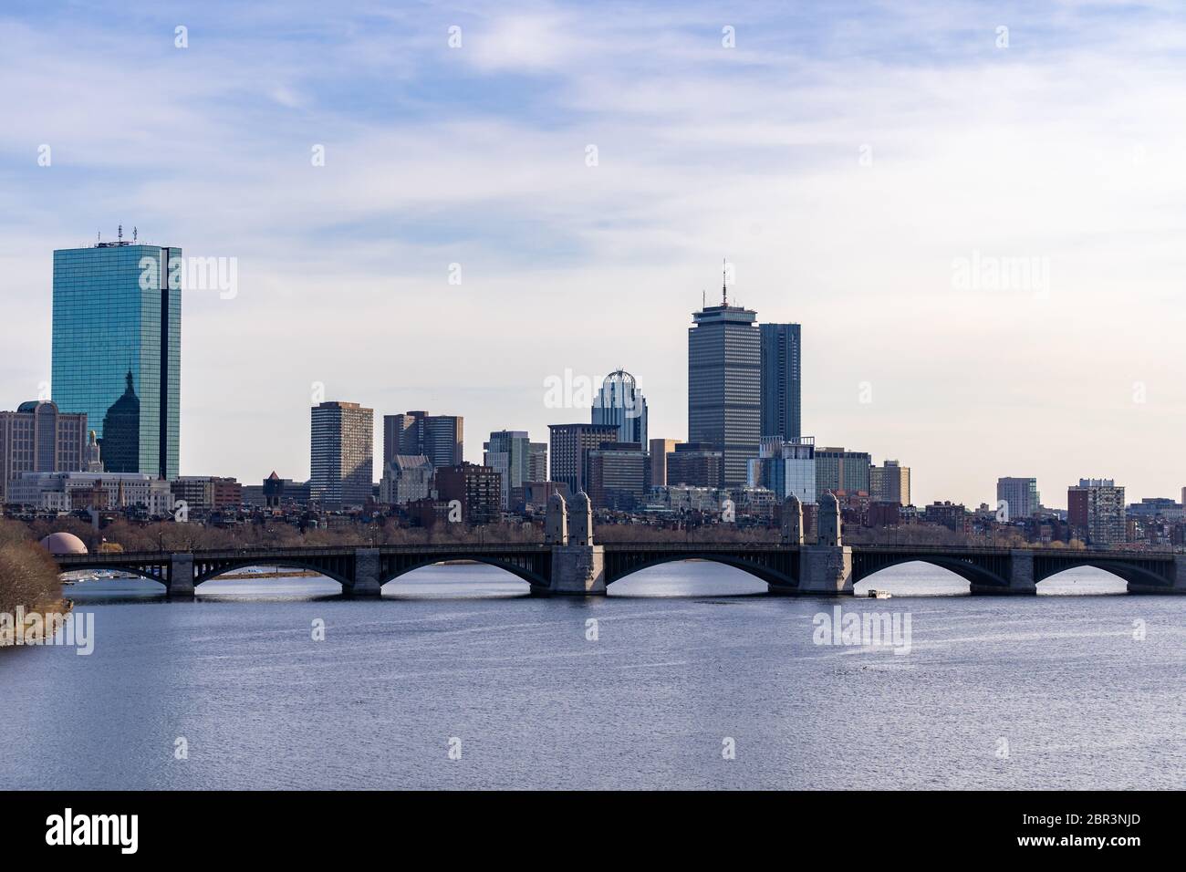 Boston Downtown cityscape along Charles River with skylines building at ...