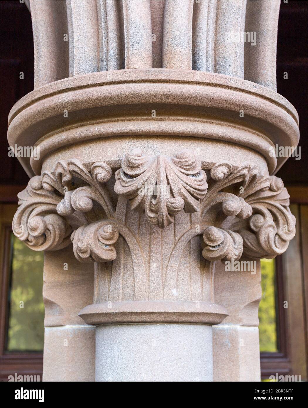 Architectural detail on the columns of the portal of Saints Mary and ...
