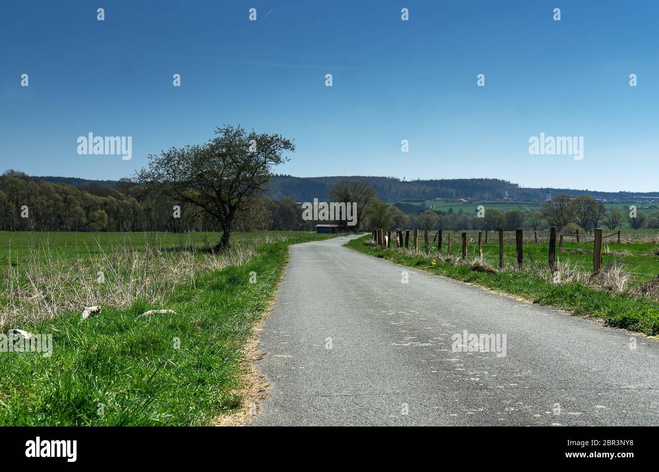 Agricultural path at the nature sanctuary near the german city called ...