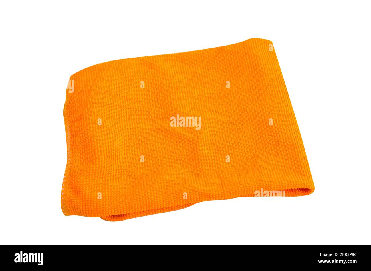 Orange microfiber cloth on the white background Stock Photo - Alamy
