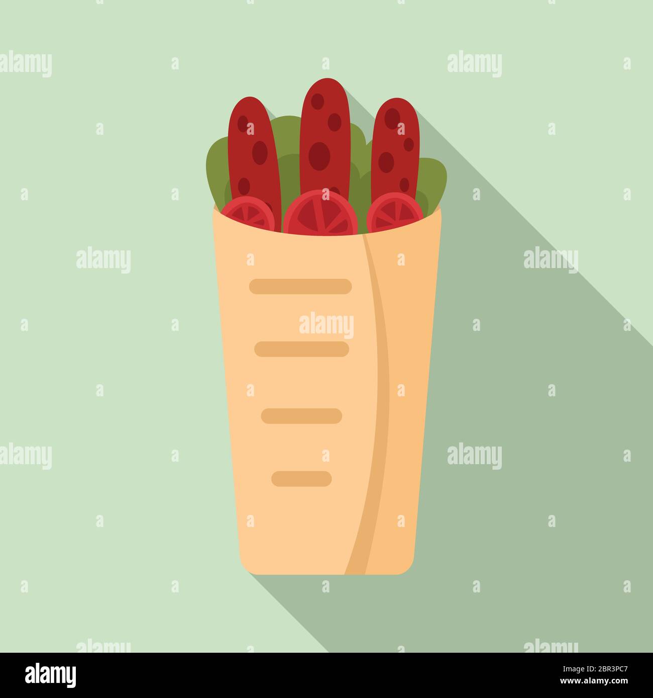 Turkish shawarma icon. Flat illustration of turkish shawarma vector ...