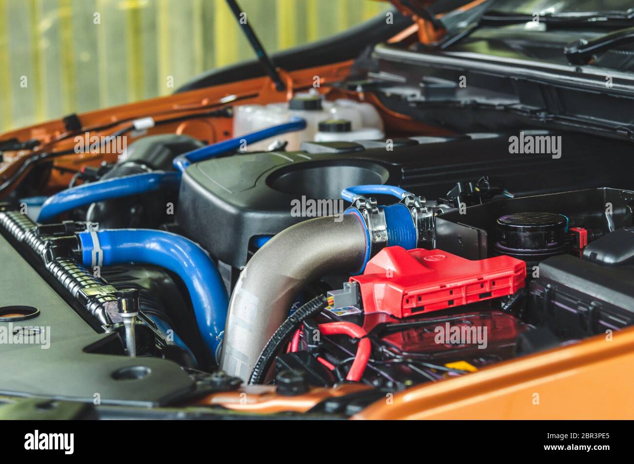 detail of new car engine Stock Photo - Alamy