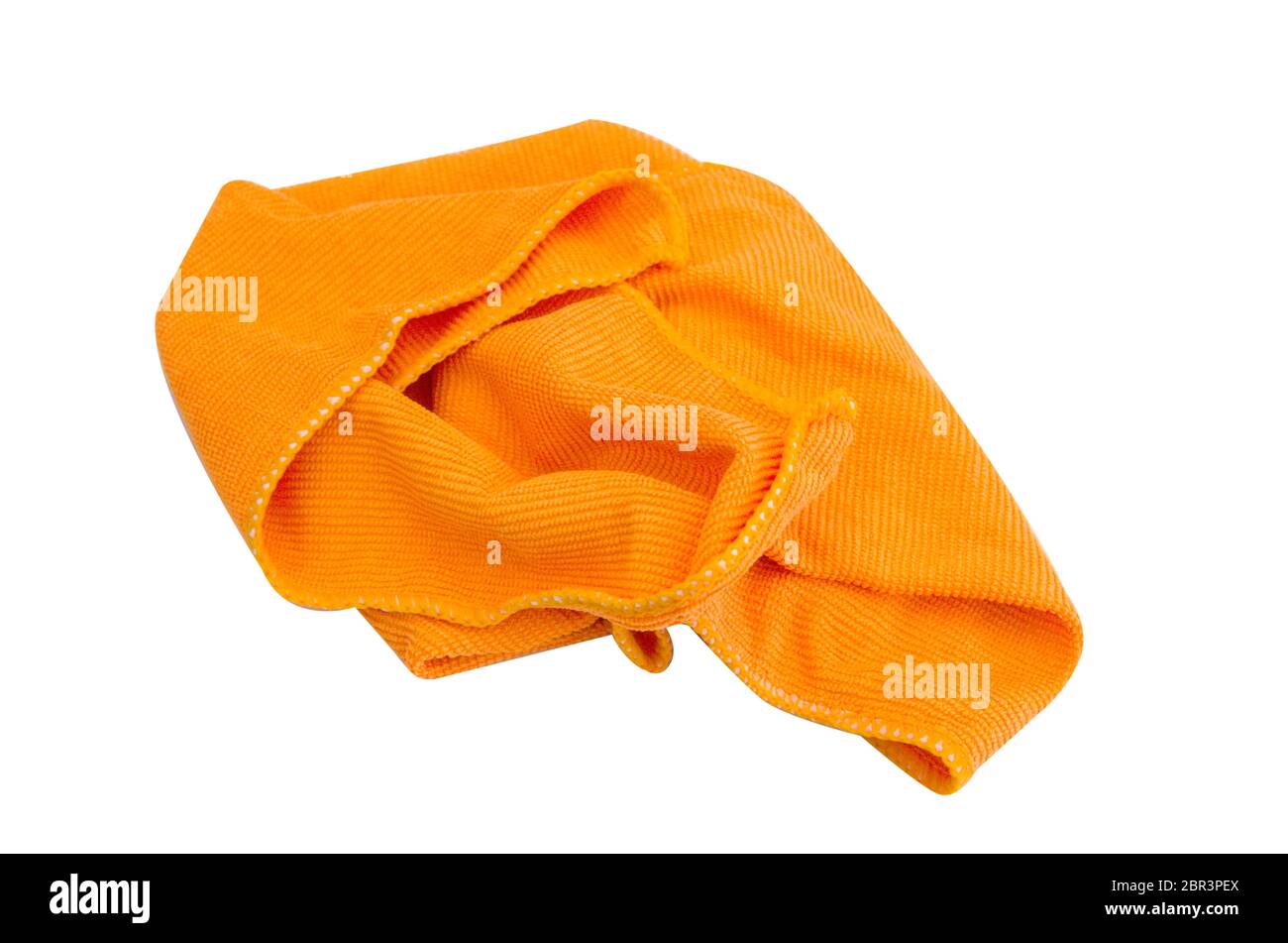 Orange microfiber cloth on the white background Stock Photo - Alamy