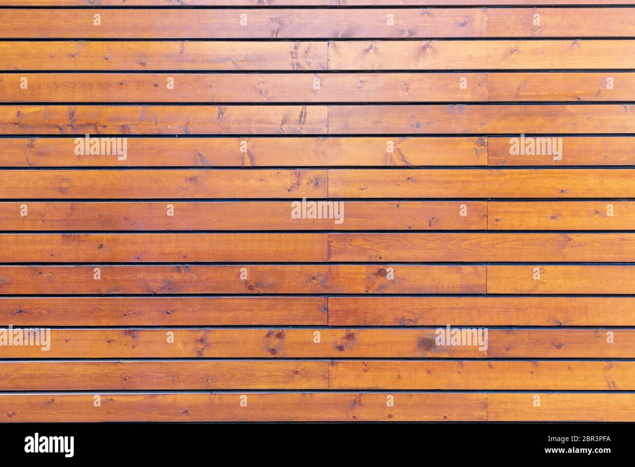 Wood Planks Deck With Brown Varnish Background Stock Photo - Alamy