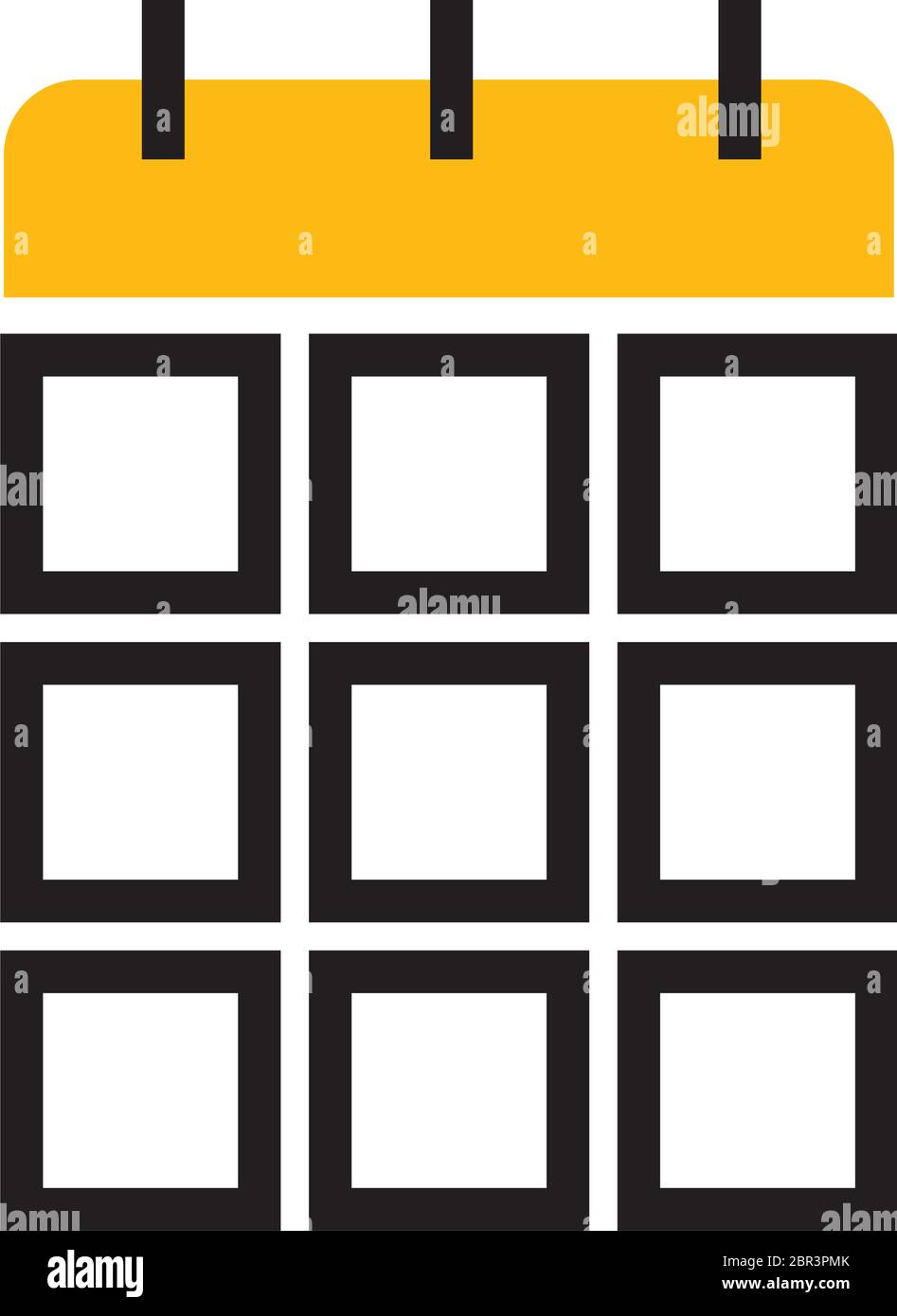 calendar with squares icon over white background, half line half color ...