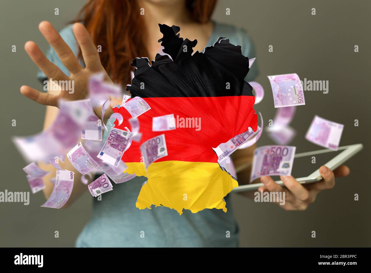 map of Germany. Wire frame 3D mesh polygonal network line, design Stock ...