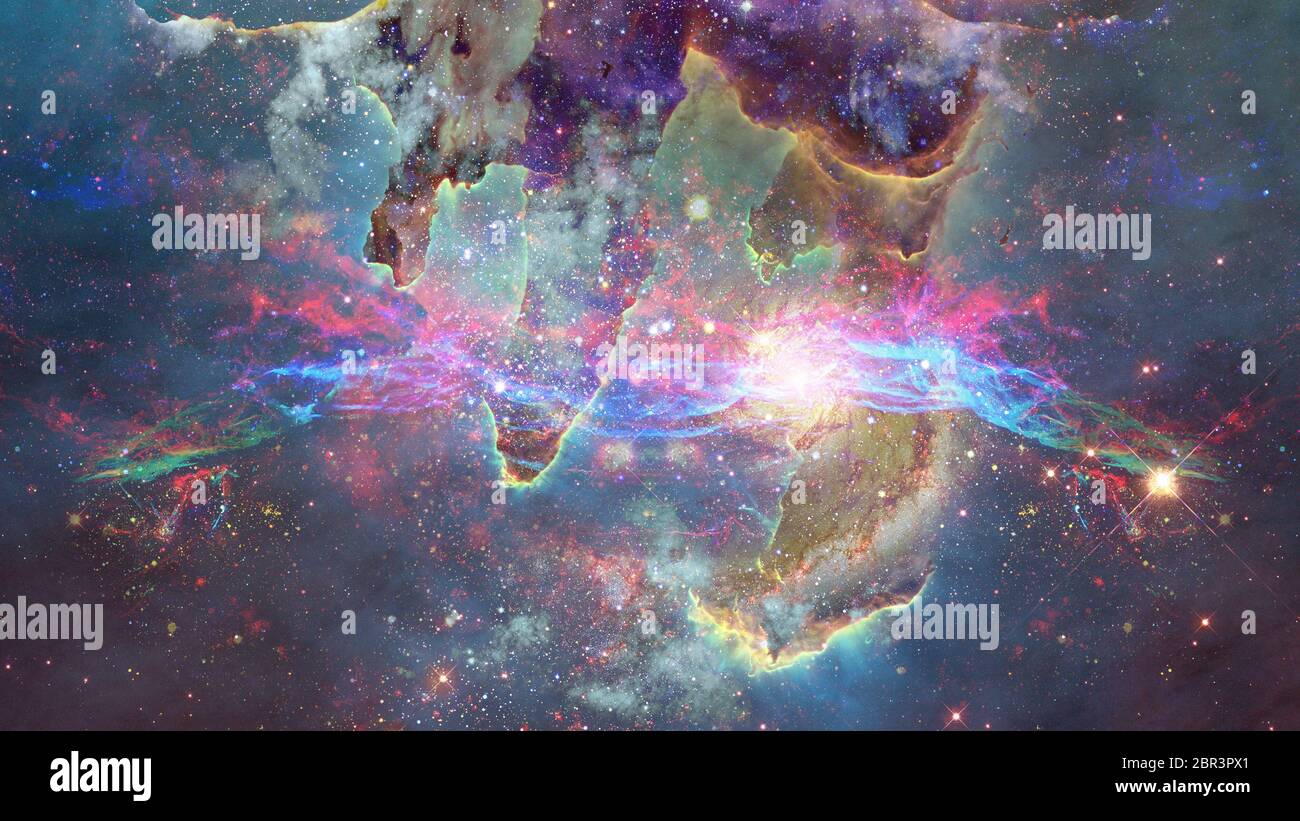 Starry deep outer space - nebula and galaxy Stock Photo - Alamy