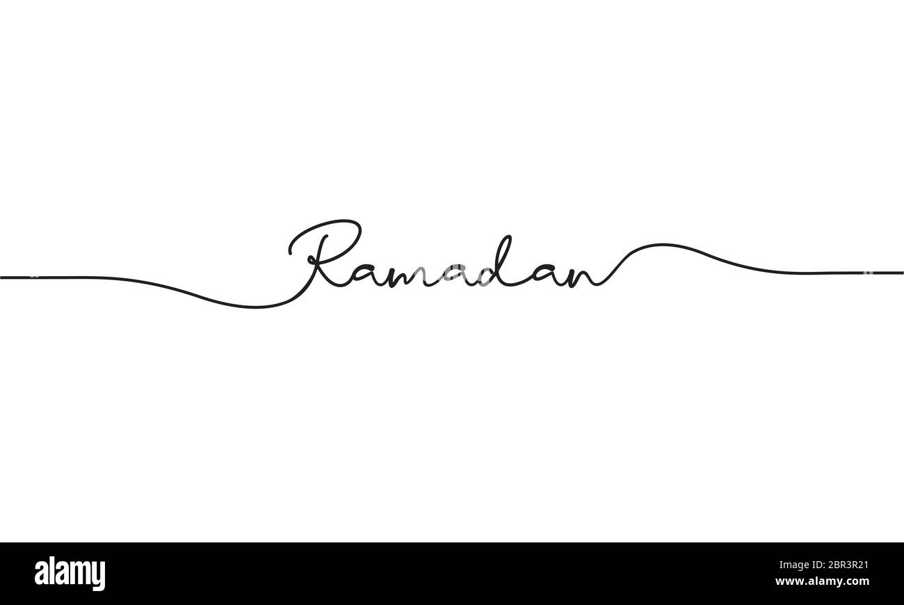 ramadan word handwritten islamic greeting design vector Stock Vector ...