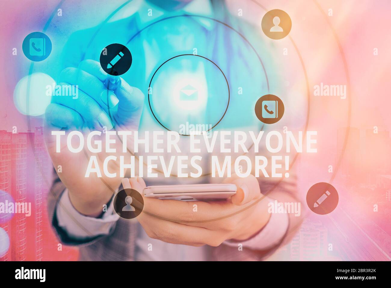 Handwriting text writing Together Everyone Achieves More. Conceptual ...