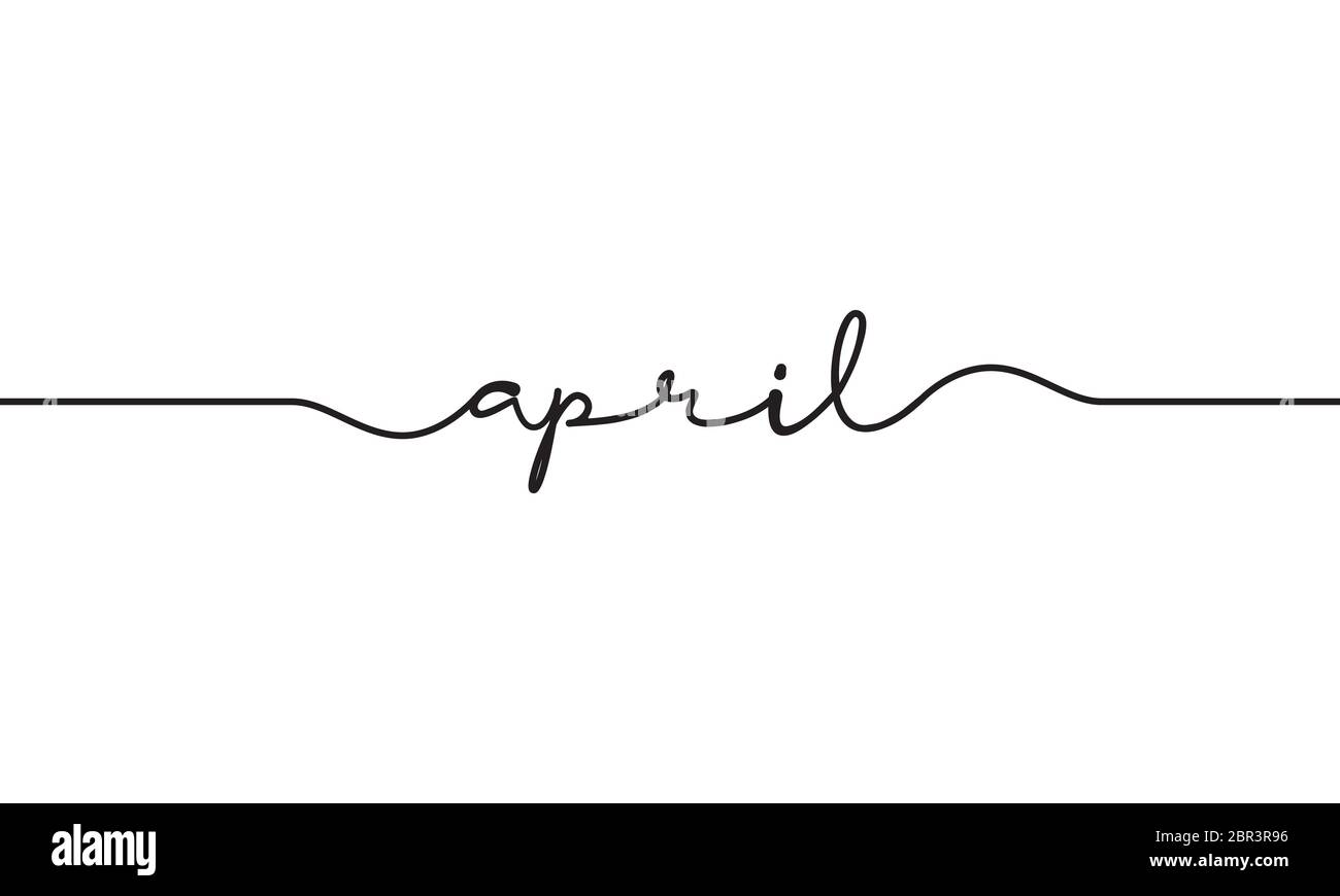 april word handwritten design vector Stock Vector Image & Art - Alamy