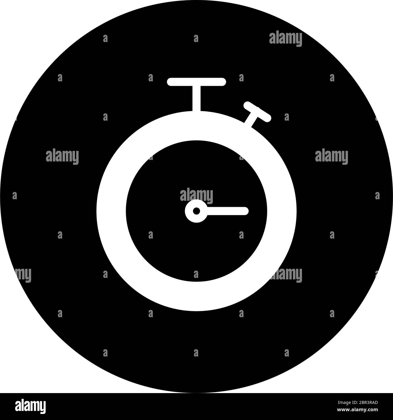 chronometer icon over white background, block style, vector ...