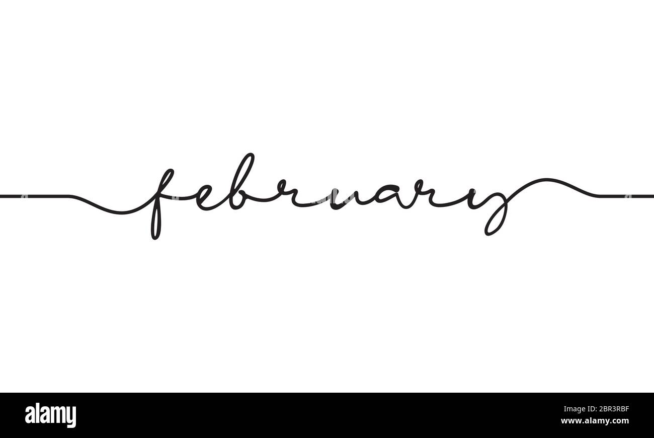 february word handwritten design vector Stock Vector Image & Art - Alamy