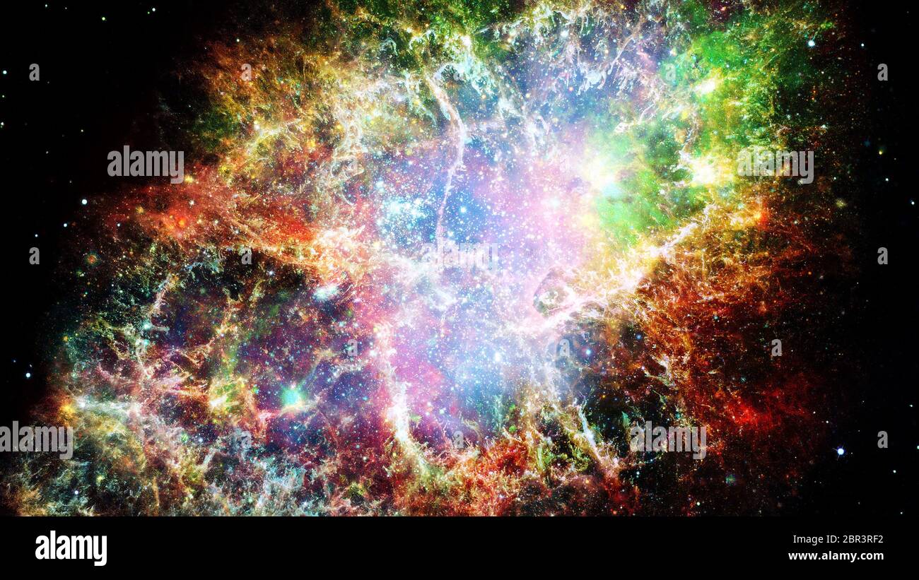 Colorful nebulas, galaxies and stars in deep space. Elements of this ...