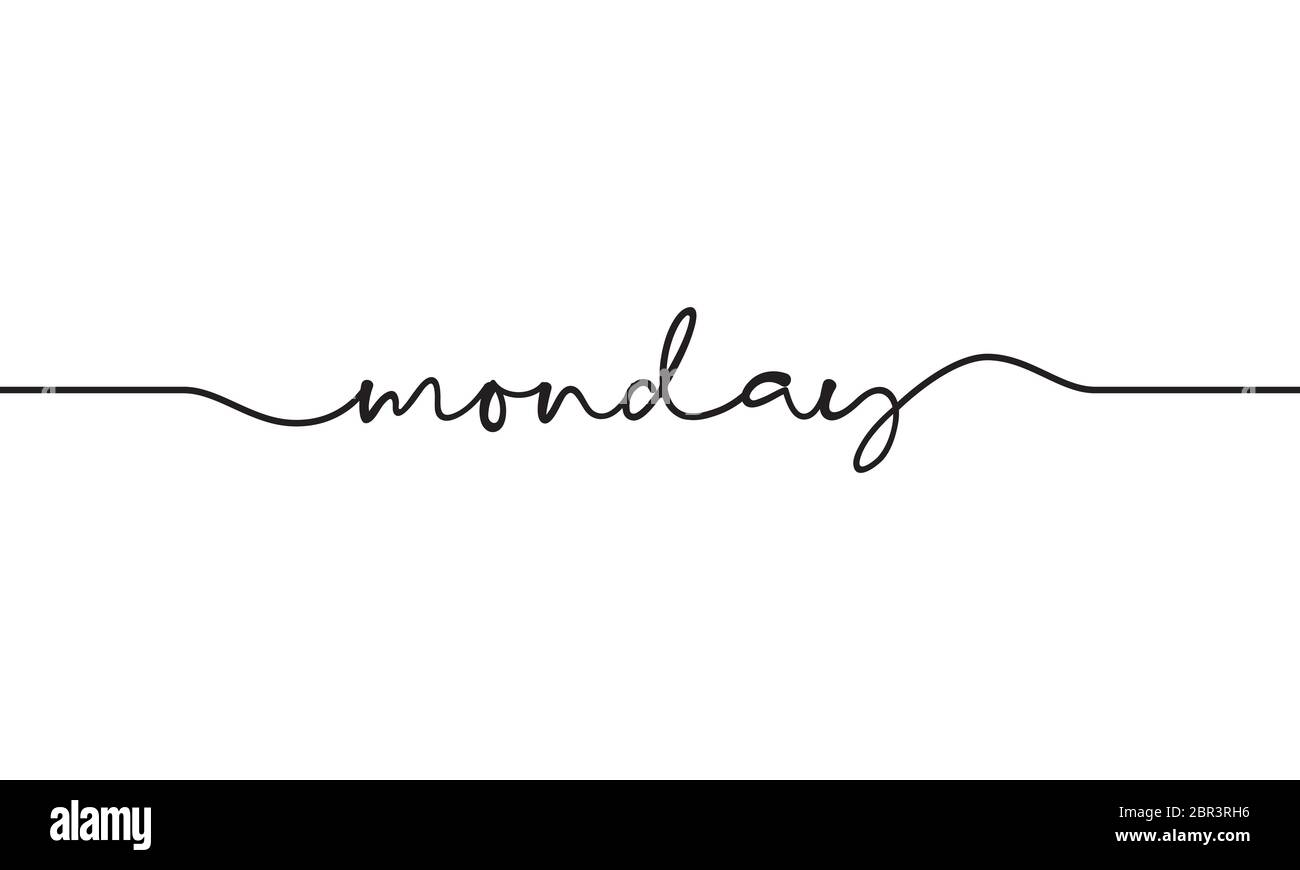 monday word handwritten design vector Stock Vector Image & Art - Alamy