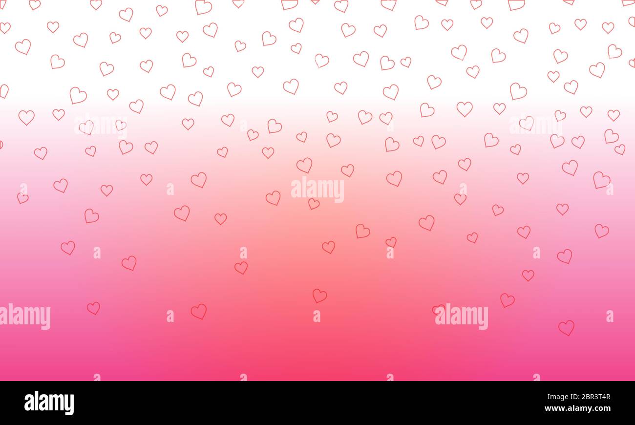 line hearts on pink gradient valentine background Stock Vector Image ...