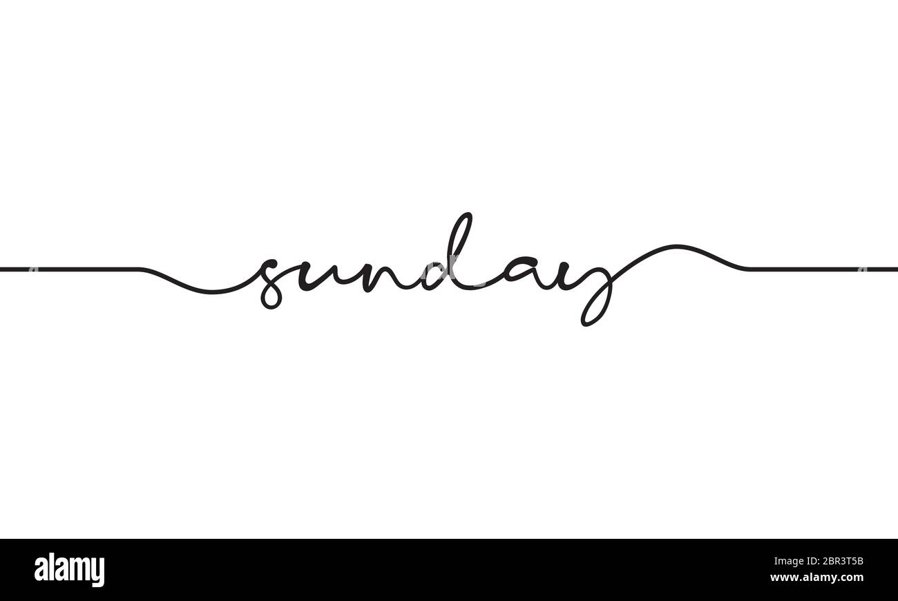 sunday word handwritten design vector Stock Vector Image & Art - Alamy