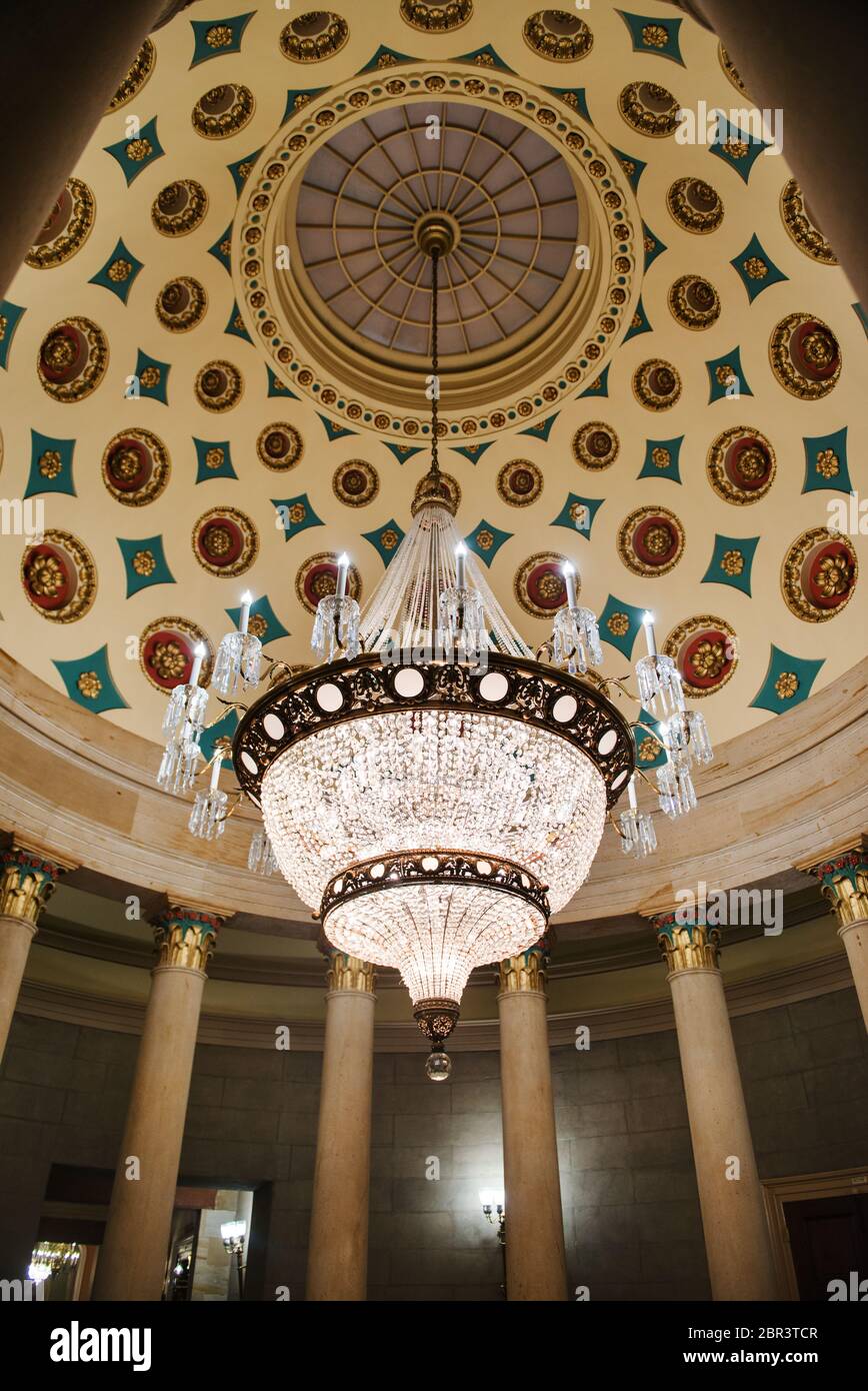 Architectural detail of the dome of the U.S. Capital building ...