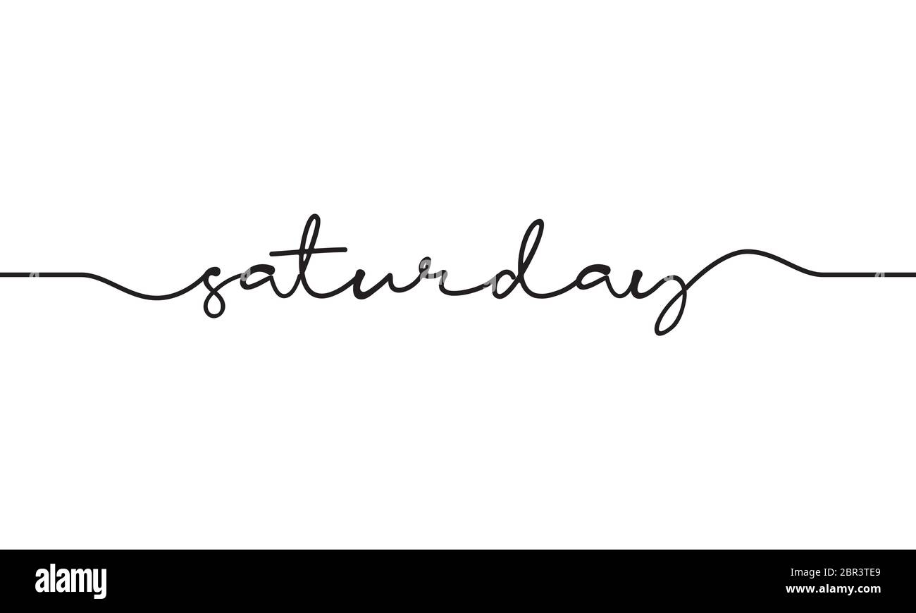 saturday word handwritten design vector Stock Vector Image & Art - Alamy