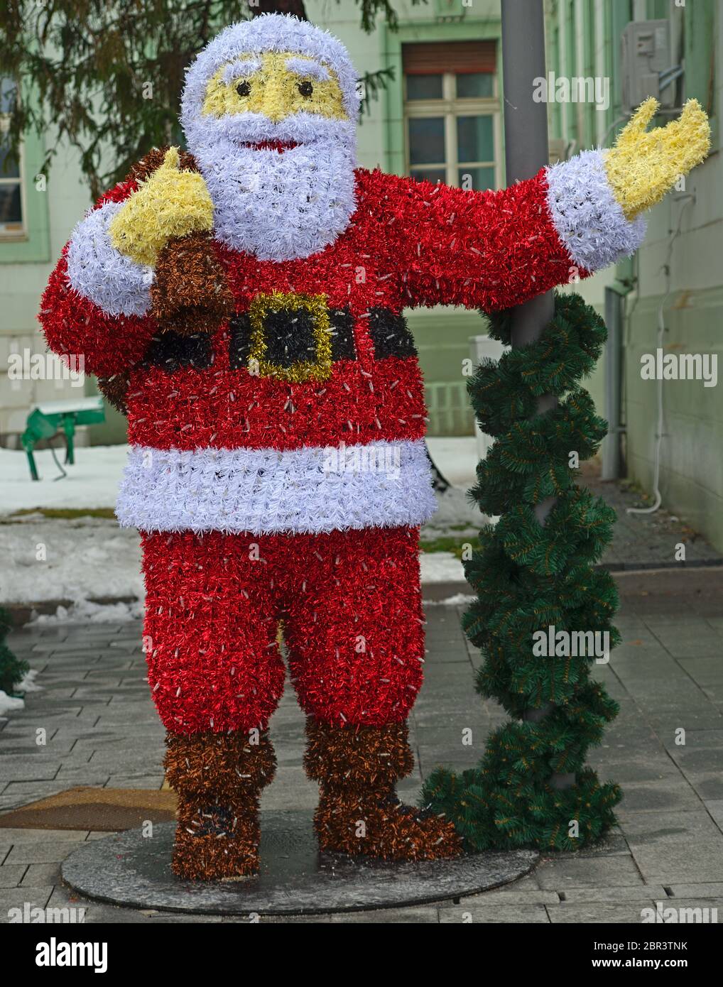 Santa Claus made out of Christmas decorations Stock Photo - Alamy
