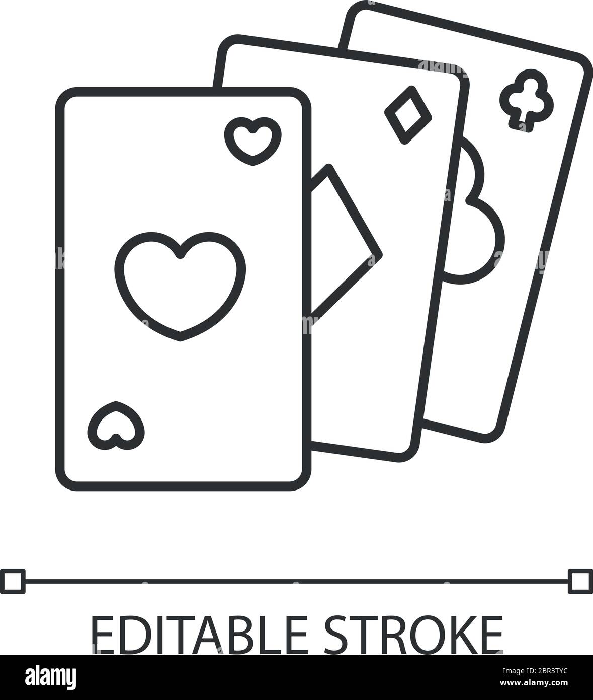 Card game pixel perfect linear icon Stock Vector Image & Art - Alamy