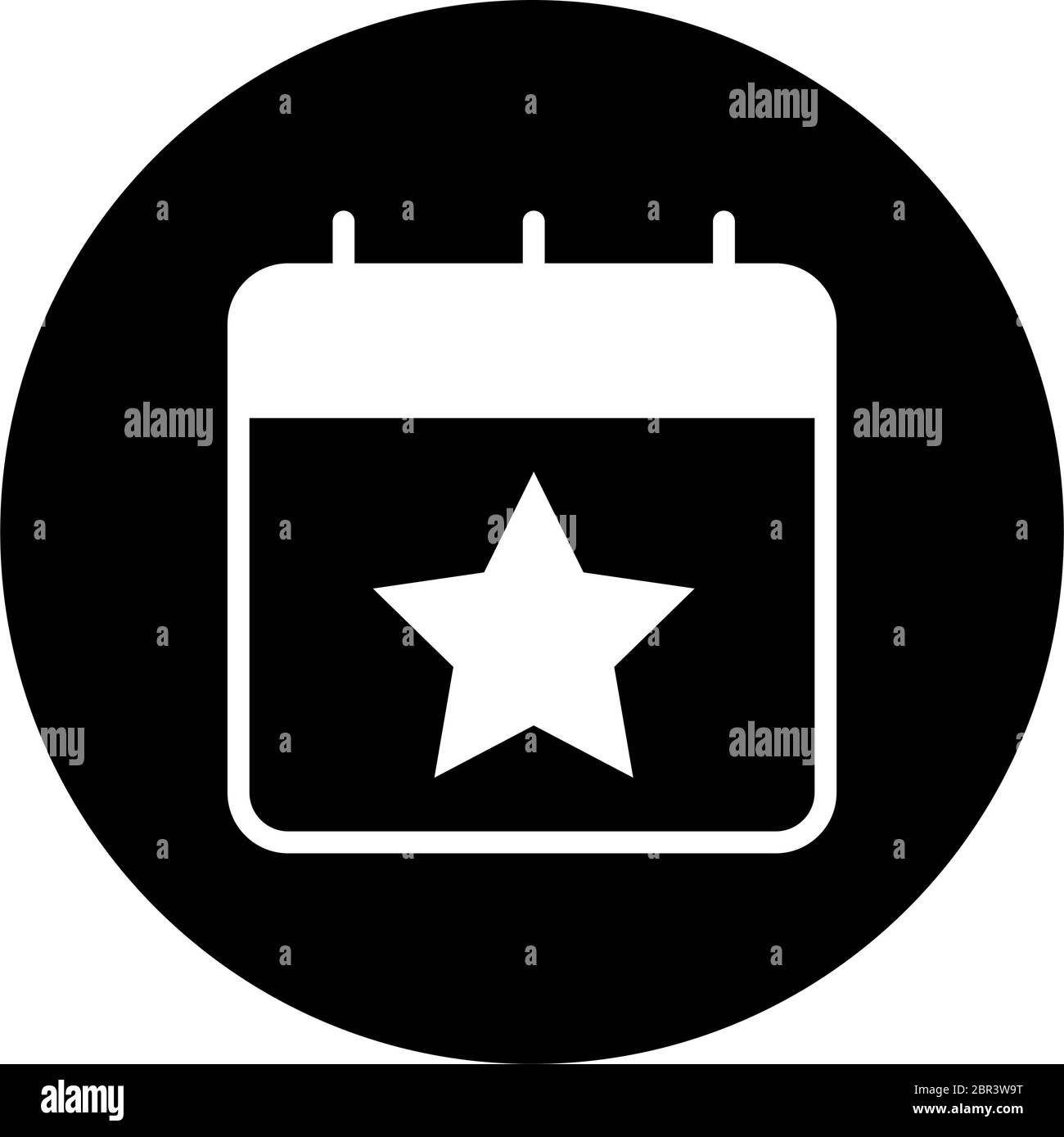 calendar with star icon over white background, block style, vector ...