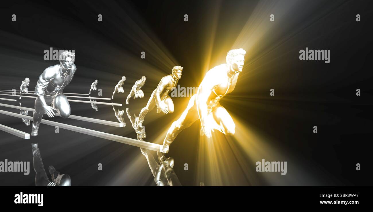 Business Man Winning the Corporate Race as a Concept Stock Photo - Alamy