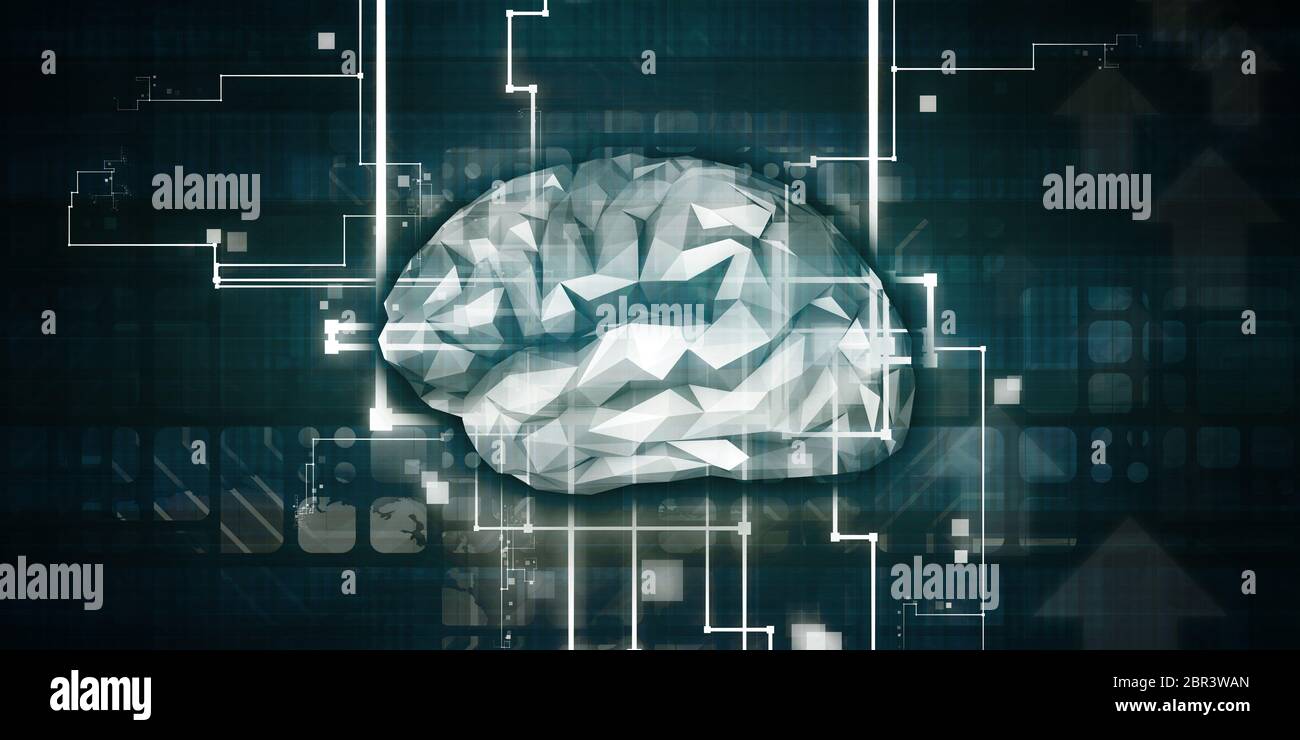 Science Technology with Brain Interface as a Concepts Stock Photo - Alamy