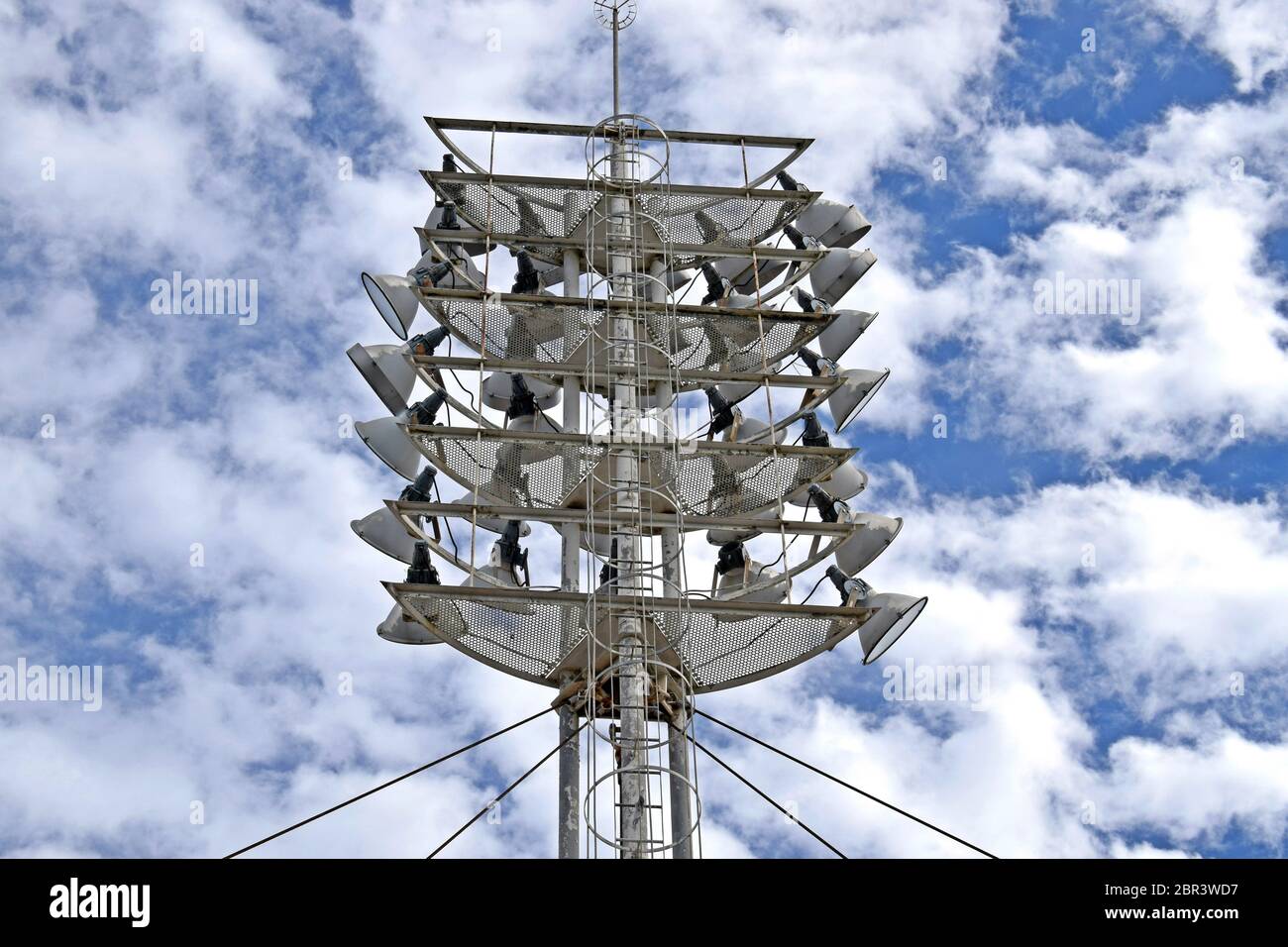 Artificial lighting tower in sports fields Stock Photo - Alamy