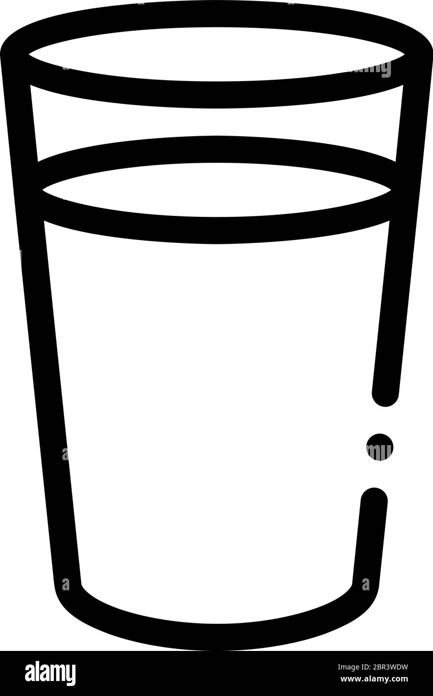 Glass Of Milk Icon Vector Outline Illustration Stock Vector Image And Art Alamy