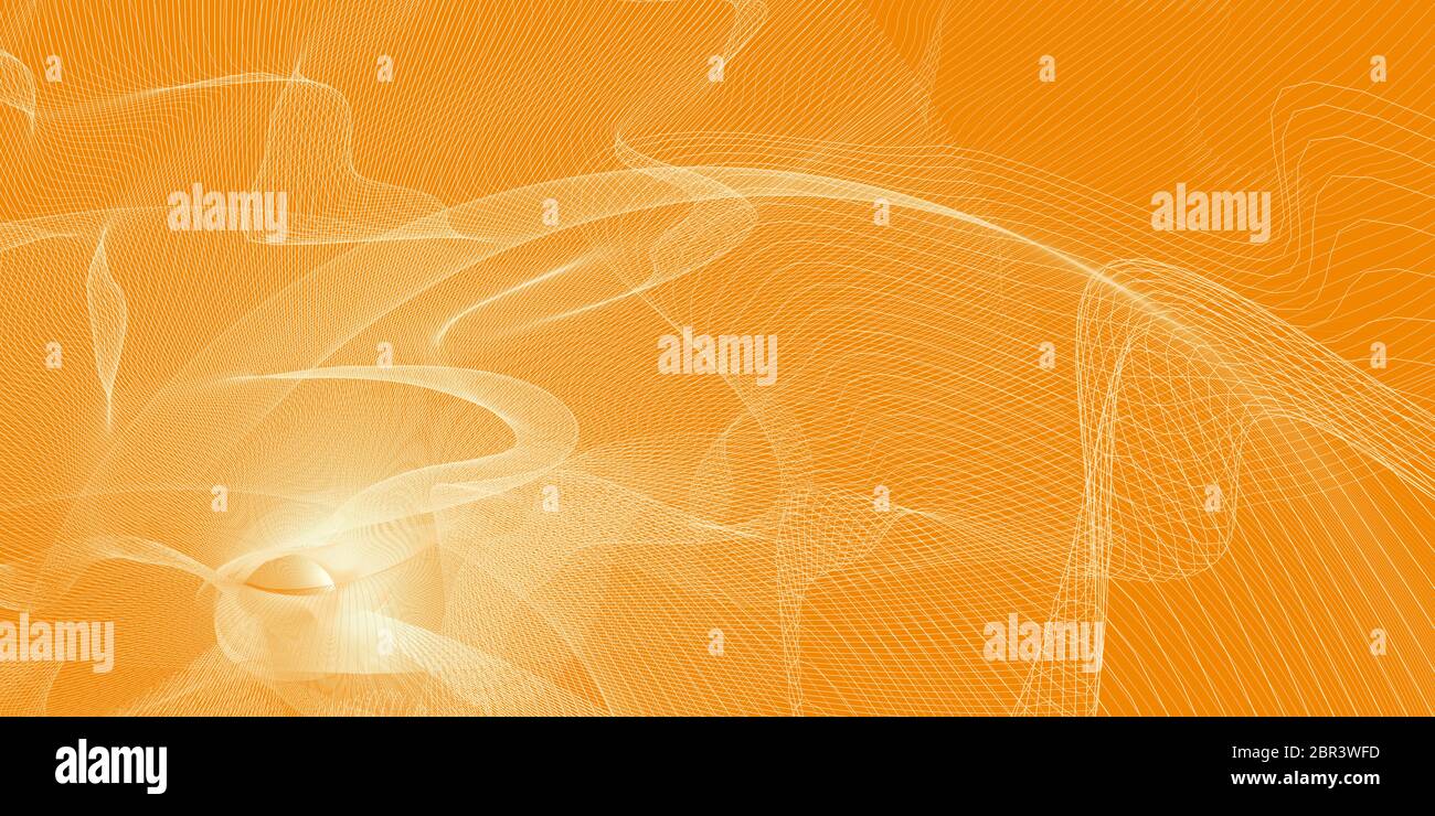 Abstract Digital Landscape with Flowing Energy Lines Stock Photo - Alamy