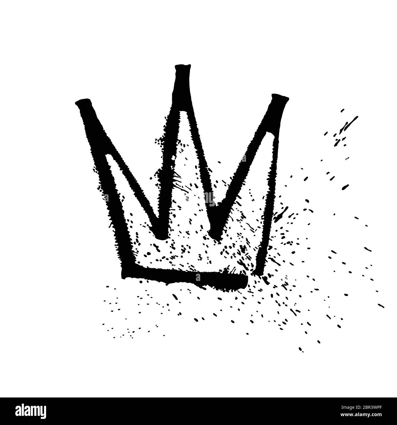 Ruling pen Crown. Texture strokes thick paint in the form of a crown ...