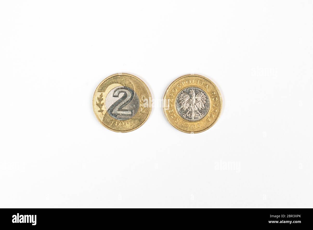 a front and back coin of 2 Polish Zloty Stock Photo - Alamy