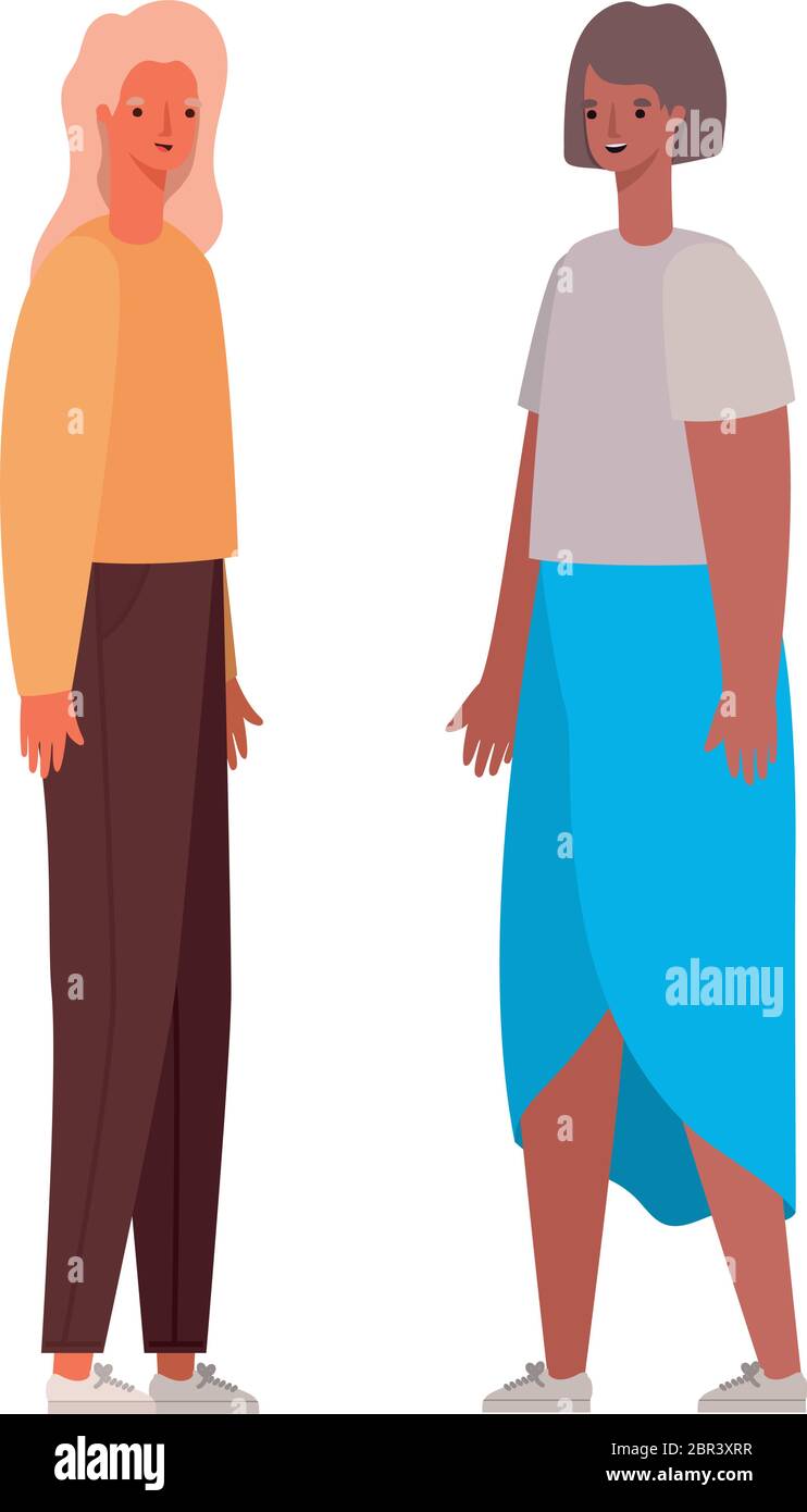 two women avatars vector design Stock Vector Image & Art - Alamy
