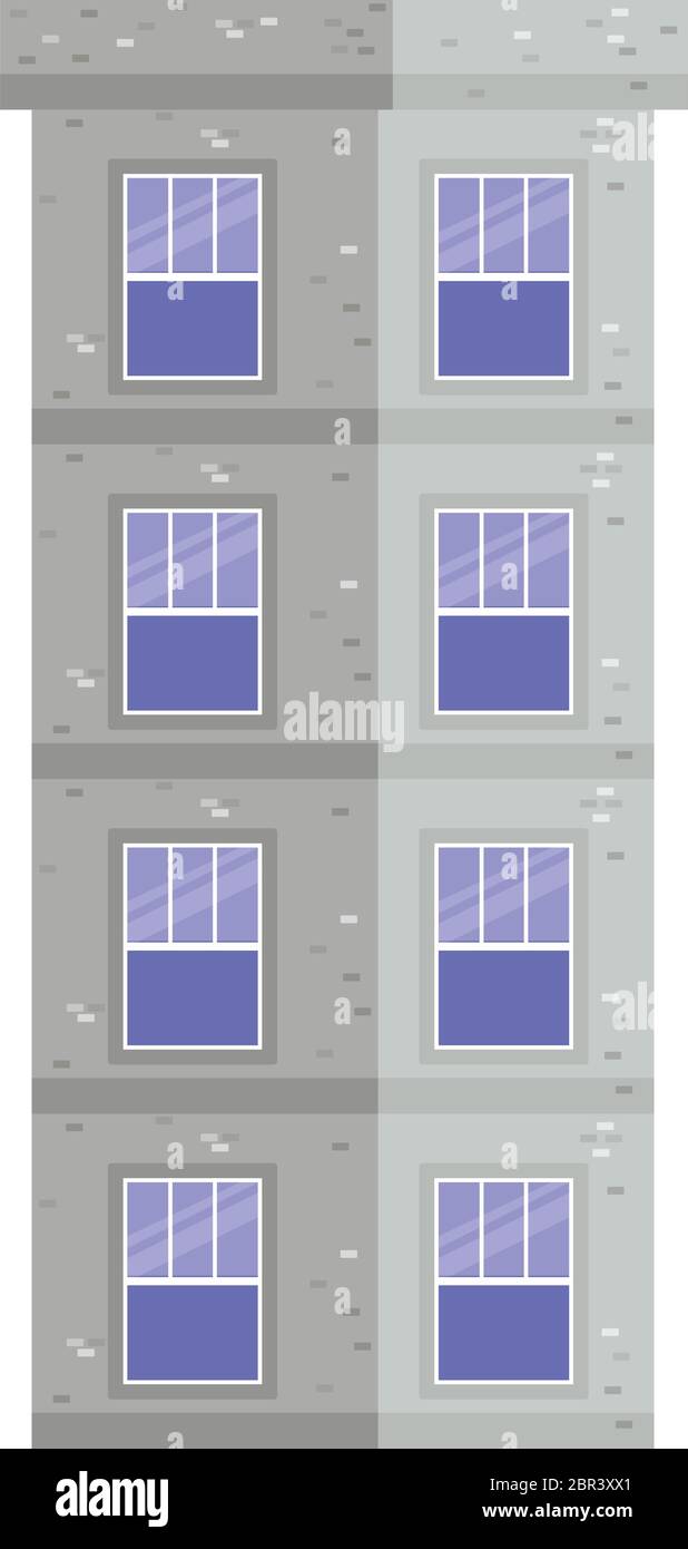 Isolated windows outside gray building vector design Stock Vector Image ...