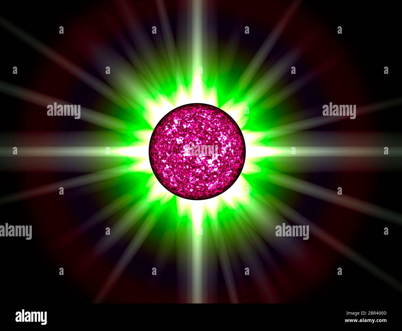 Sun with shining rays in the universe 3D rendering Stock Photo - Alamy