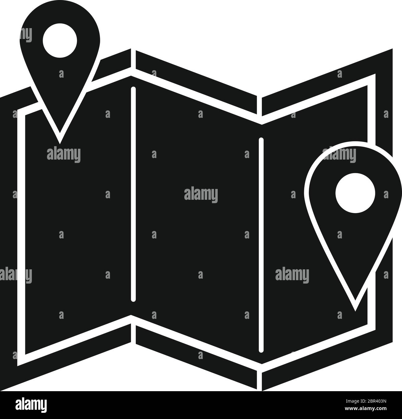 Road repair map icon. Simple illustration of road repair map vector ...