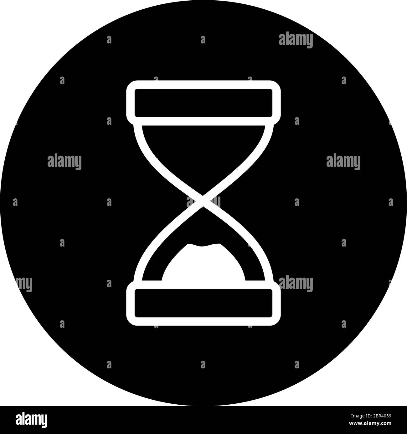 hourglass icon over white background, block style, vector illustration ...