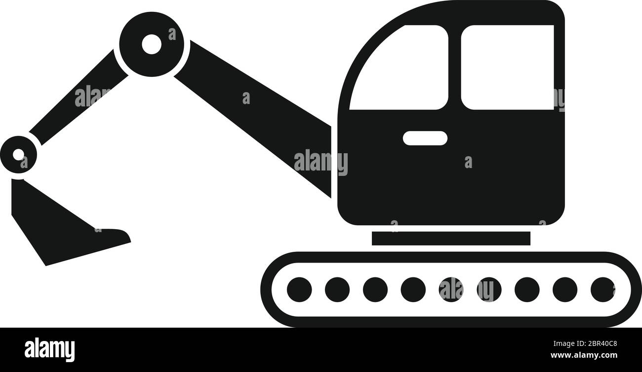Excavator icon. Simple illustration of excavator vector icon for web ...