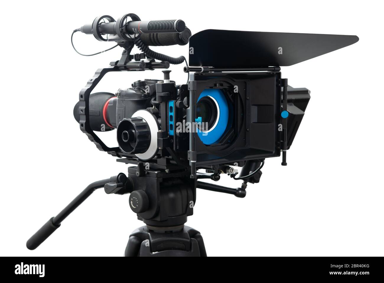 dslr video camera rig isolated on the white background Stock Photo - Alamy