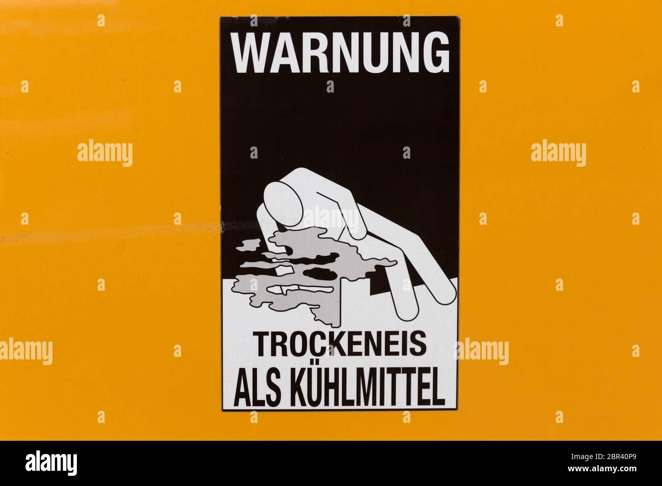 Sticker, Warning, dry ice as a coolant Stock Photo - Alamy