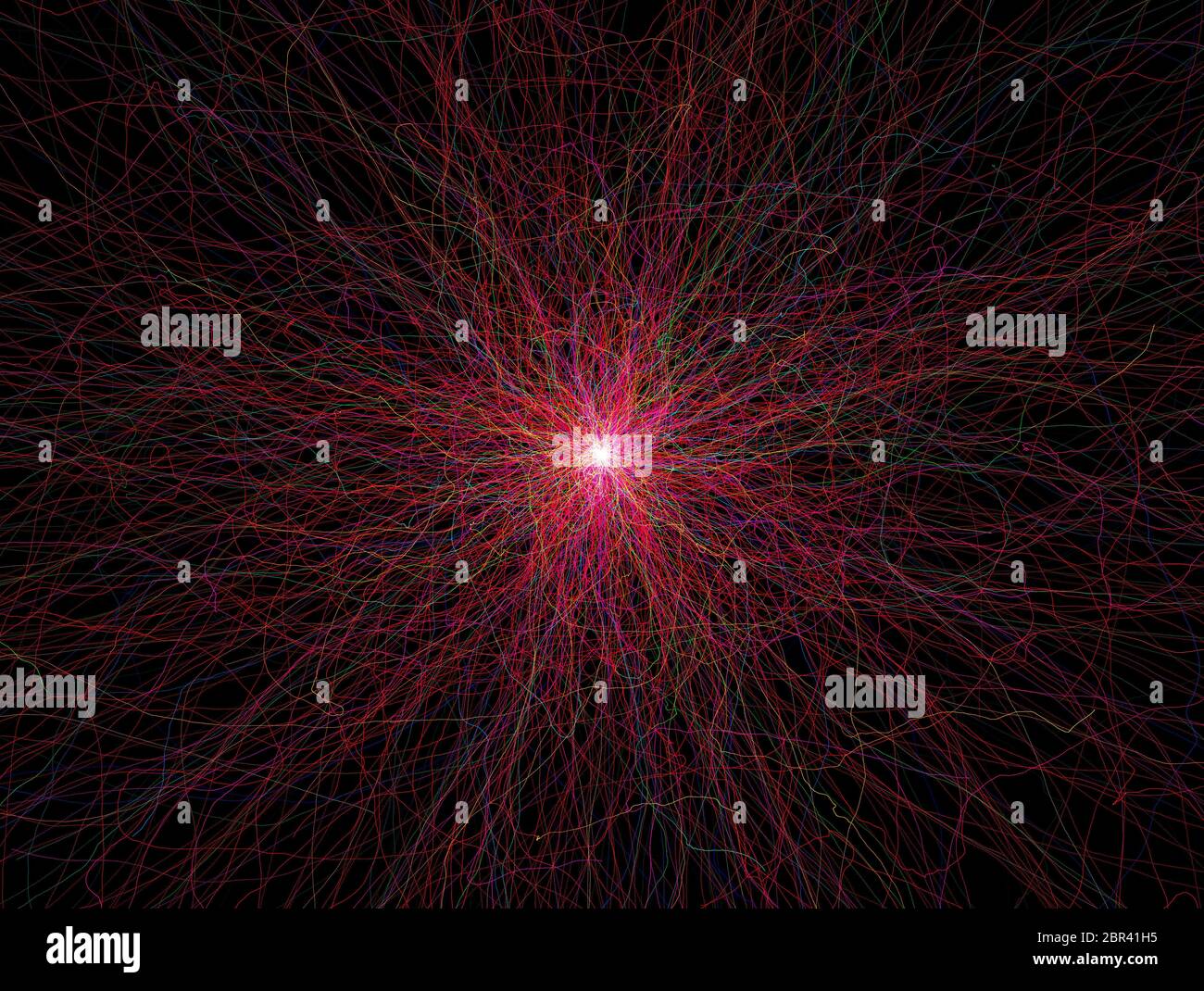 colorful steel structures in the night sky 3D rendering Stock Photo - Alamy