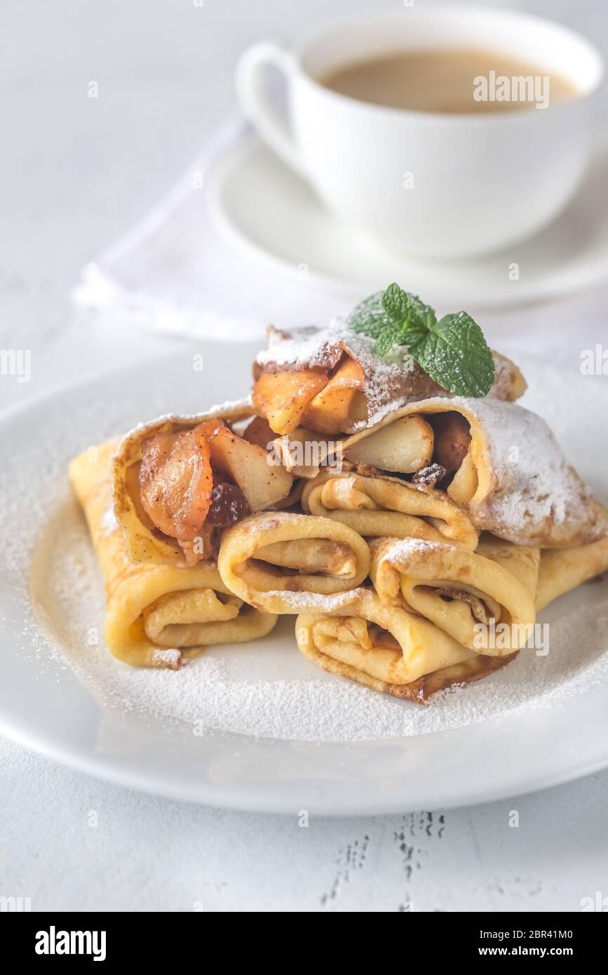 Baking crepes close up view hi-res stock photography and images - Alamy